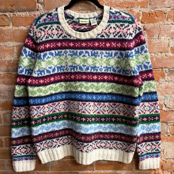 Cherokee | Sweaters | Vintage Cherokee Sweater Womens Large Fair Isle ...